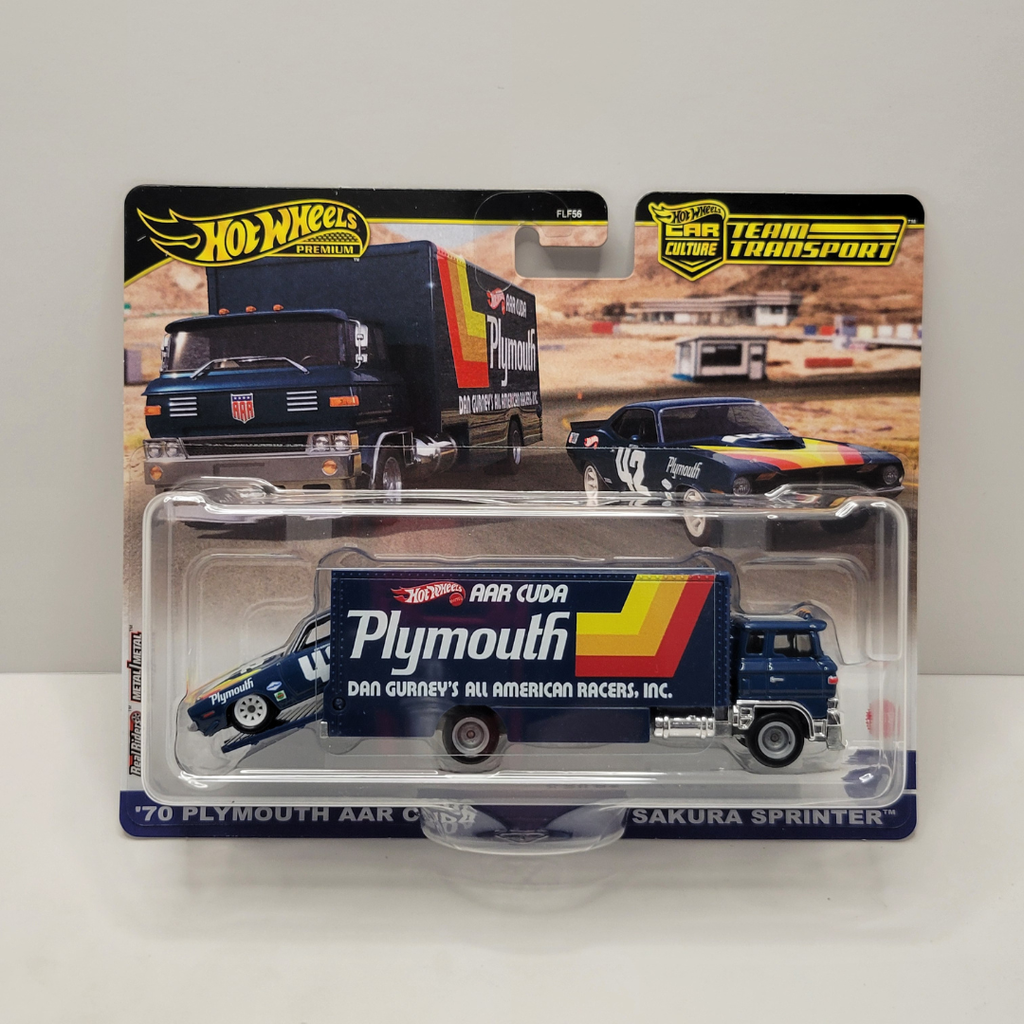 Hot Wheels Team Transport - 70 Plymouth AAR Cuda / Sakura Sprinter #63 ...